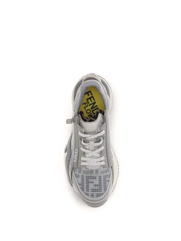 Fendi Flow Sneakers With Side Zip - Gray