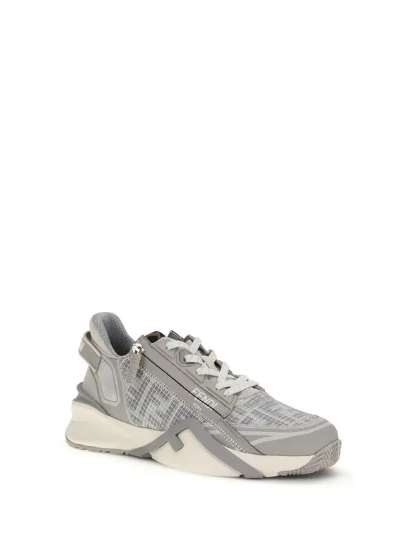 Fendi Flow Sneakers With Side Zip - Gray