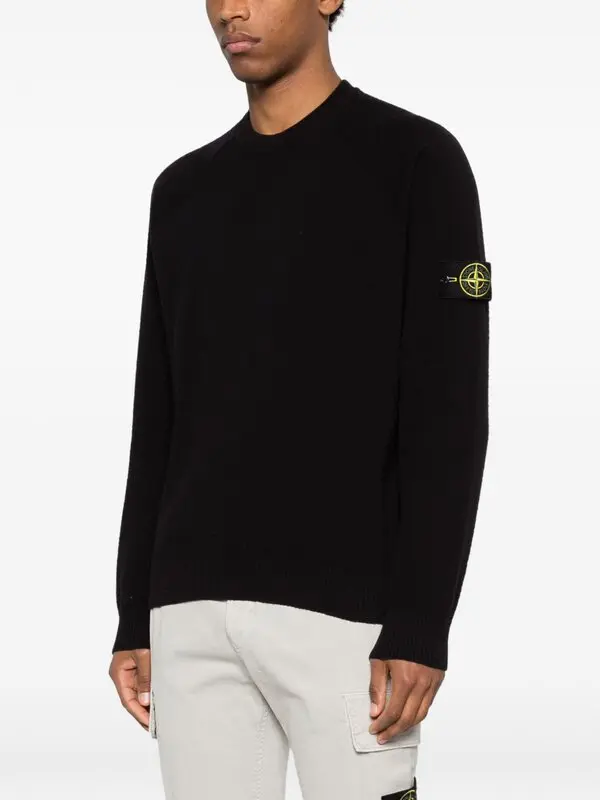 Stone Island Logo Cotton Crewneck Sweater - Multicolor