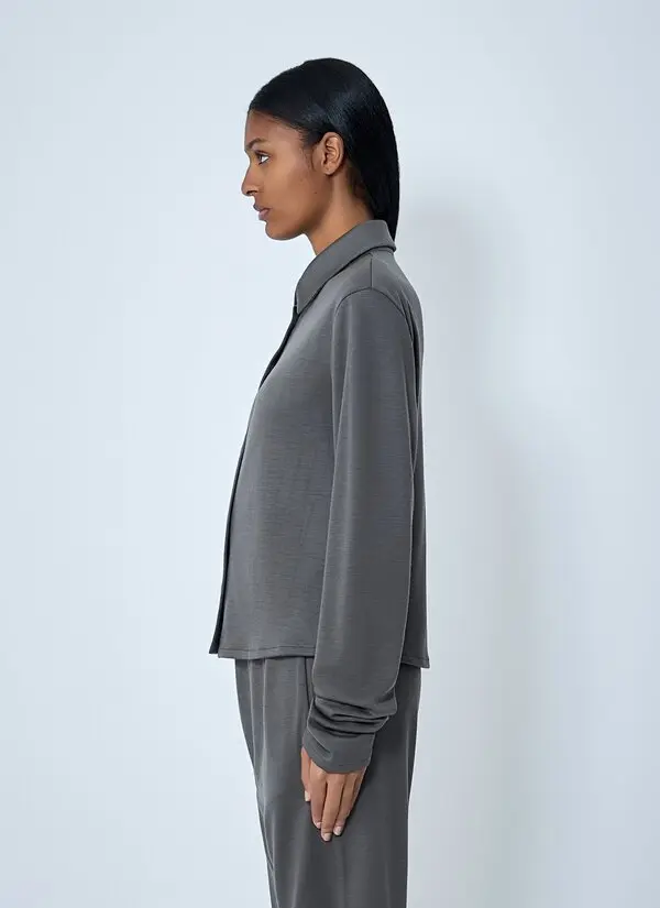 RIER Mini Polar Shirt Long Sleeve Wool Button-down