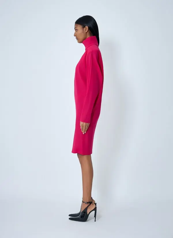 Saint Laurent High Neck Long Sleeve Dress