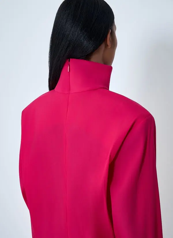 Saint Laurent High Neck Long Sleeve Dress