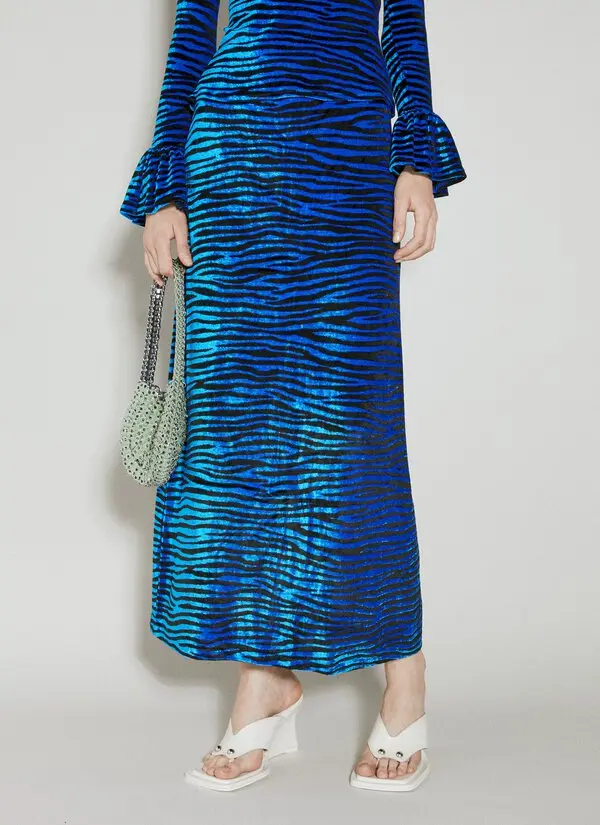 Rabanne Velvet Zebra Print Skirt