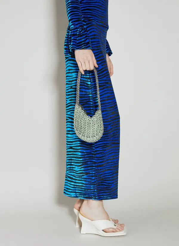 Rabanne Velvet Zebra Print Skirt