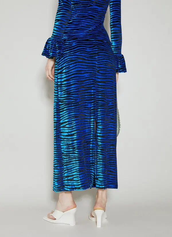 Rabanne Velvet Zebra Print Skirt