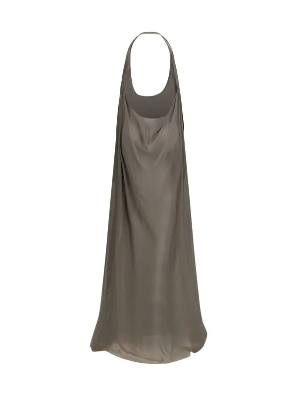 Rick Owens Halter Silk Georgette Gown - Gray