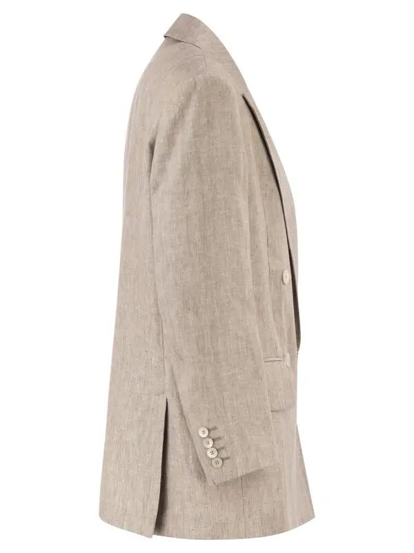 Max Mara Molimpia Double-breasted Pure Linen Blazer