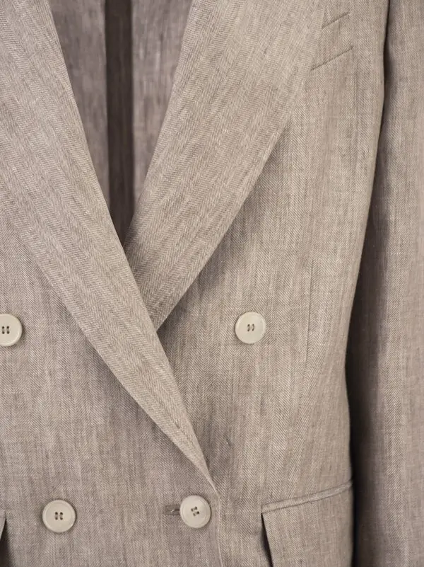 Max Mara Molimpia Double-breasted Pure Linen Blazer