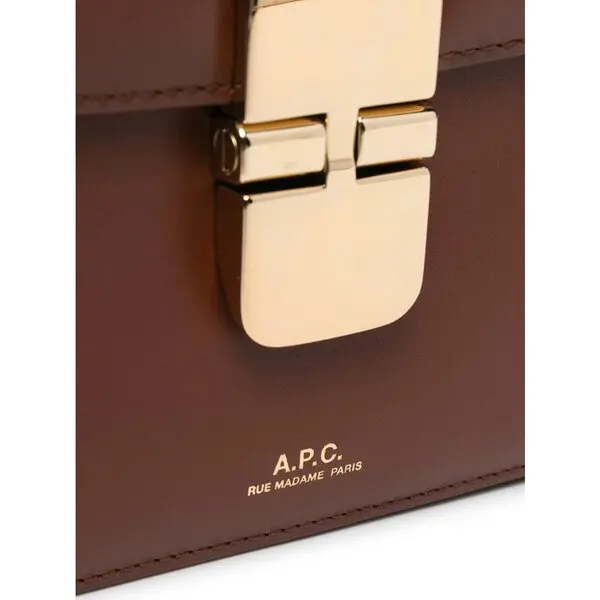 A.p.c. Leather Shoulder Bag With Clasp Fastening