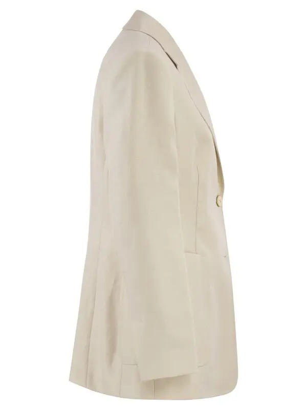Max Mara Linen Fabric Blazer - Cream