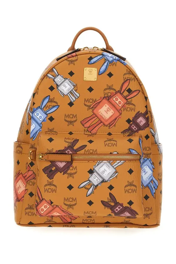 Mcm Backpack With Bunny Applique - Multicolor