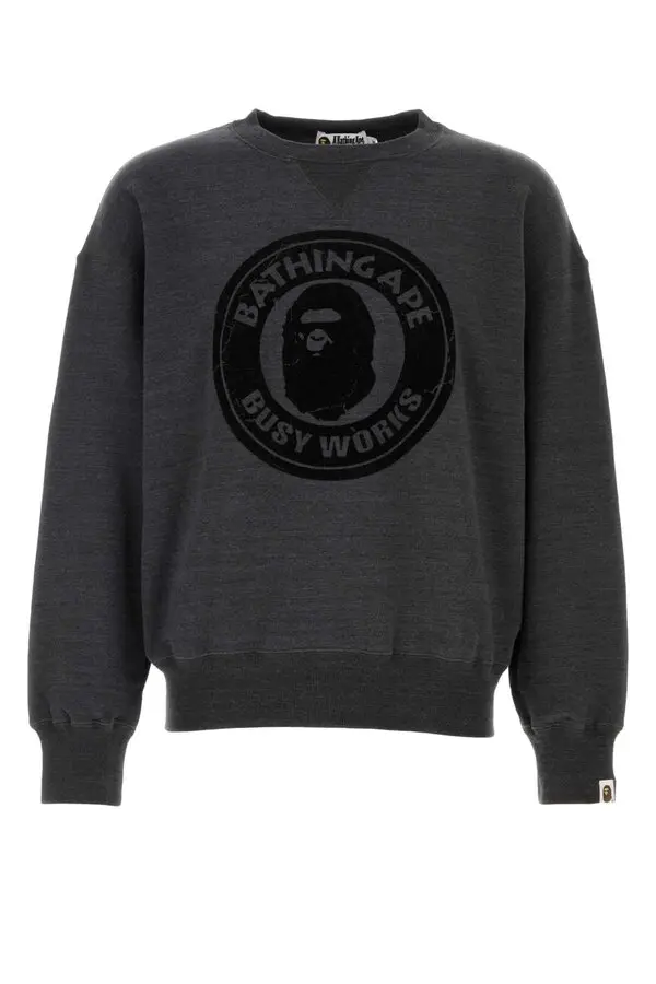 A BATHING APE Oversized Graphic Sweatshirt - Gray