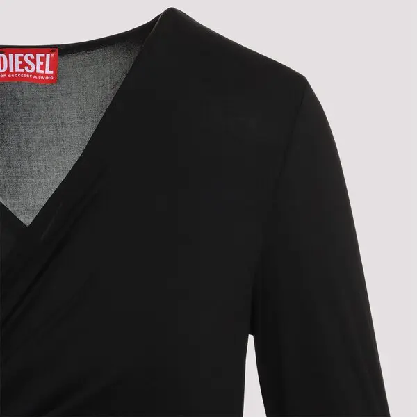 DIESEL® Acetate V-neck Long Sleeve Wrap Top