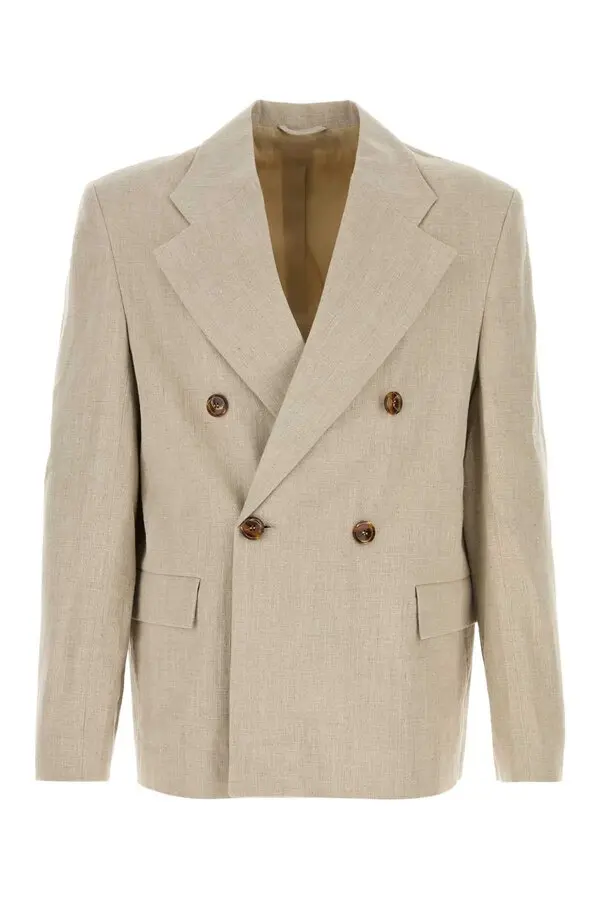 Séfr Beige Linen Donovan Blazer - Brown