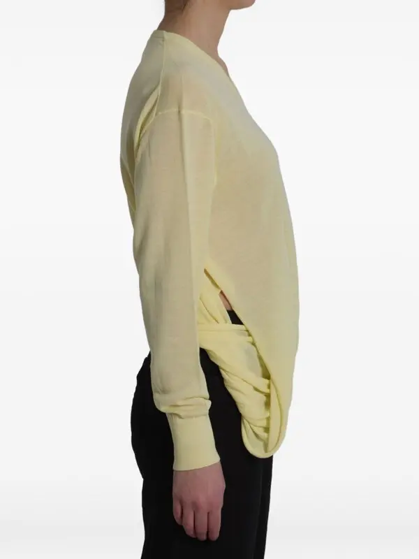 Loewe Wool V-neck Sweater With Knot Detailing - Multicolor