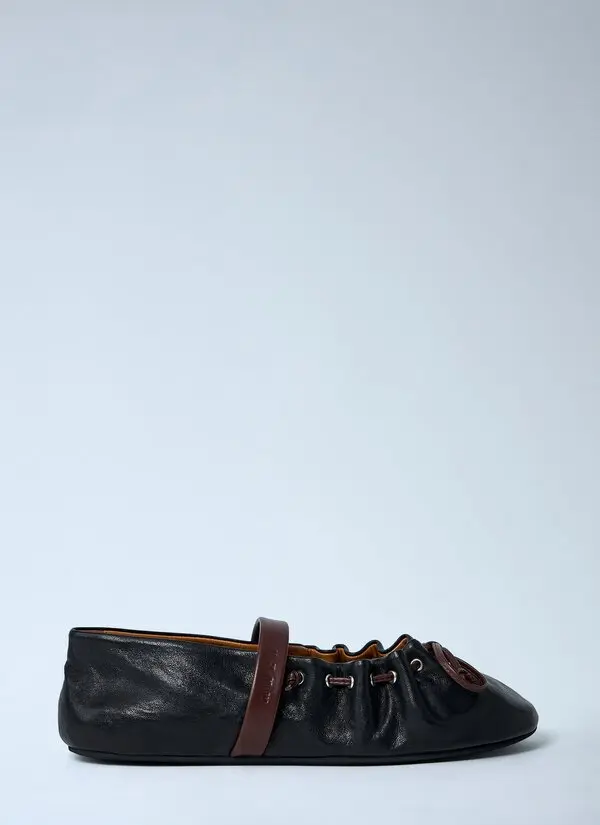 Marni Leather Round Toe Flat Shoes