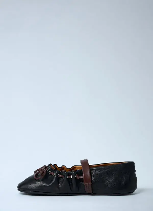 Marni Leather Round Toe Flat Shoes