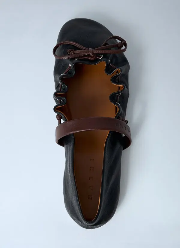 Marni Leather Round Toe Flat Shoes
