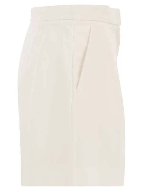 Max Mara Stretch Cotton Satin Shorts - White