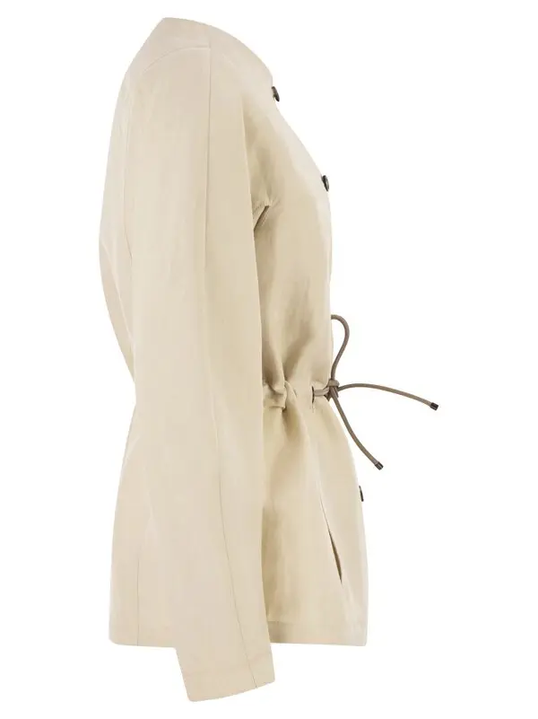 Max Mara Linen And Silk Jacket With Adjustable Waist Drawstring