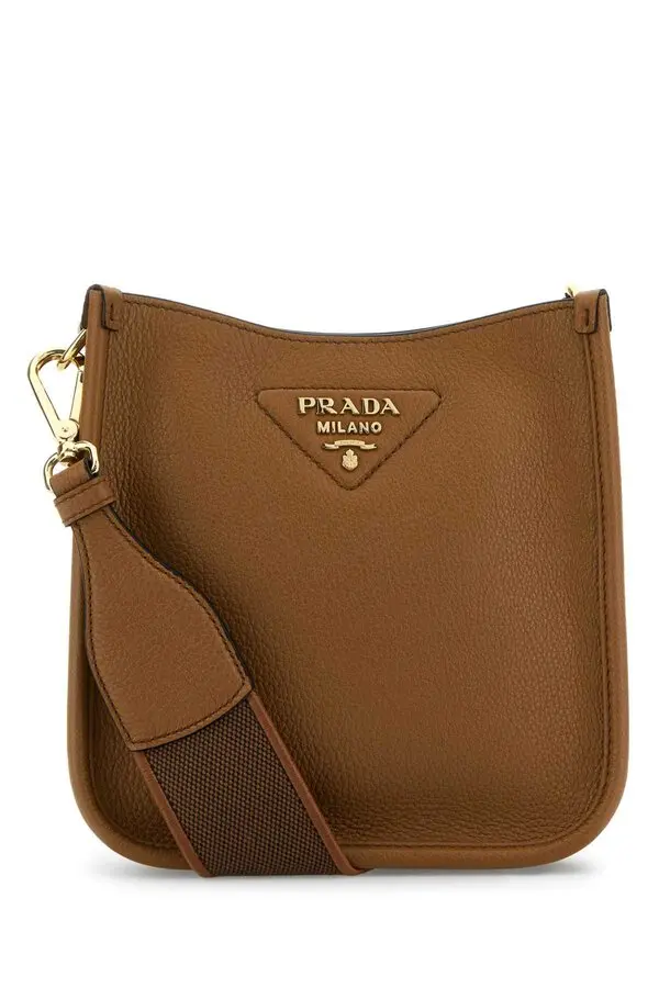 Prada Caramel Leather Crossbody Bag - Brown