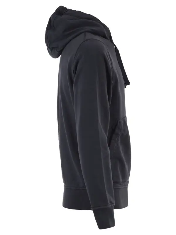 Stone Island Hooded Sweatshirt With Kangaroo Pocket - Blue