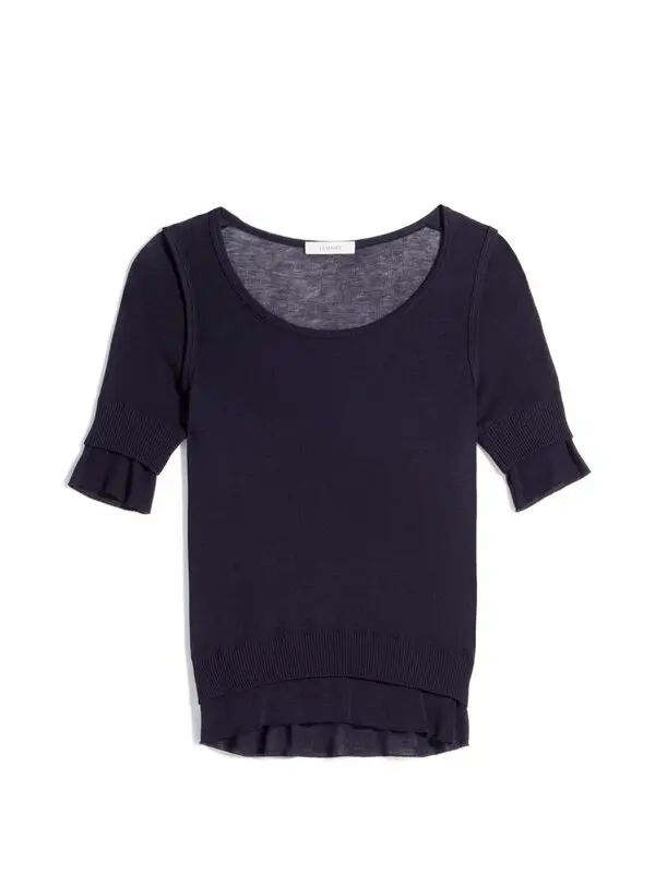 LEMAIRE Short Sleeve Ribbed Knit Top - Multicolor