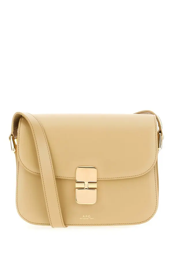 A.p.c. Leather Crossbody Bag With Gold Tone Clasp