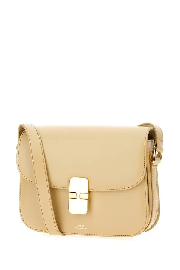 A.p.c. Leather Crossbody Bag With Gold Tone Clasp