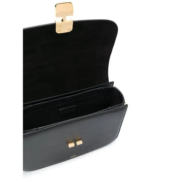 A.p.c. Calf Leather Crossbody Bag - Black
