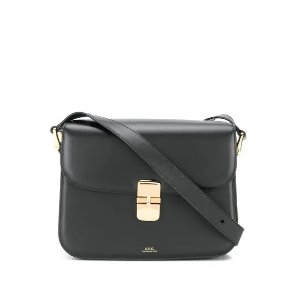 A.p.c. Calf Leather Crossbody Bag - Black