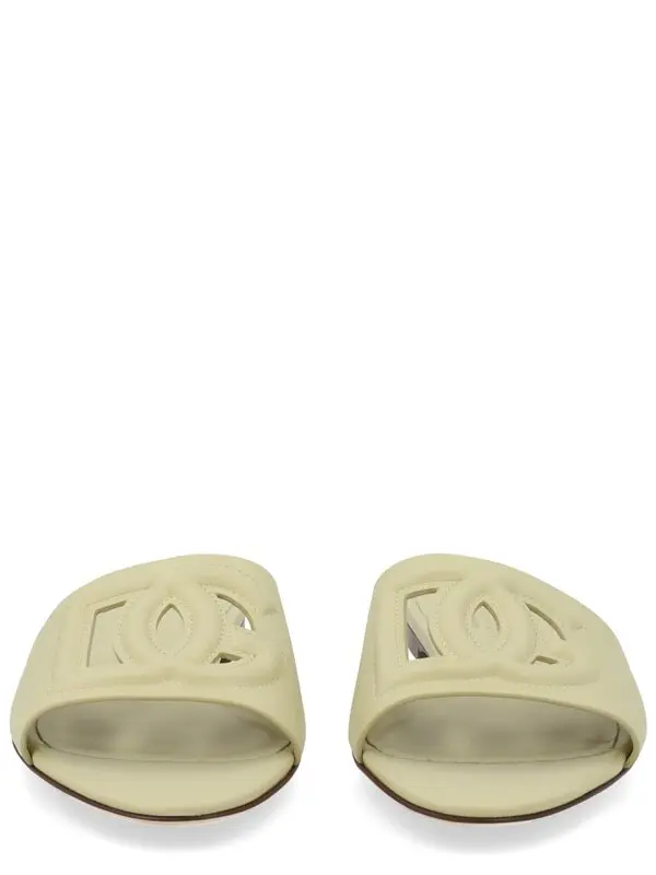 Dolce & Gabbana Logo Slide Sandals - Green