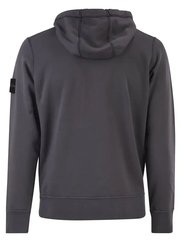 Stone Island Garment Dyed Cotton Zip-up Hoodie - Multicolor