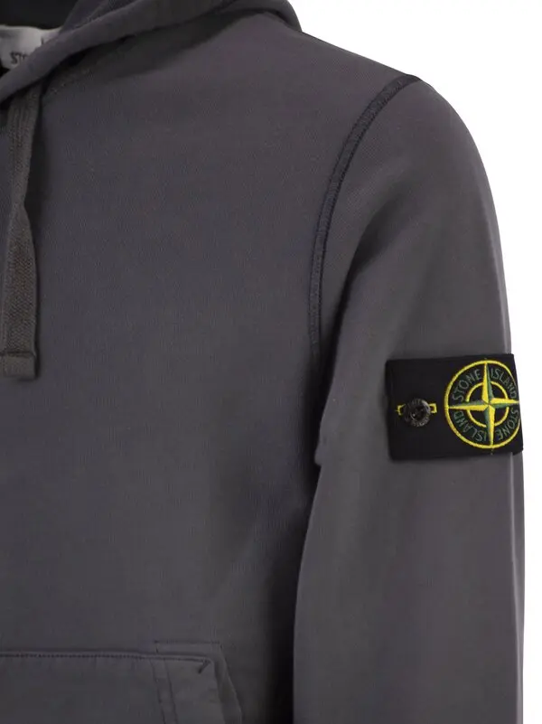 Stone Island Garment Dyed Cotton Zip-up Hoodie - Multicolor