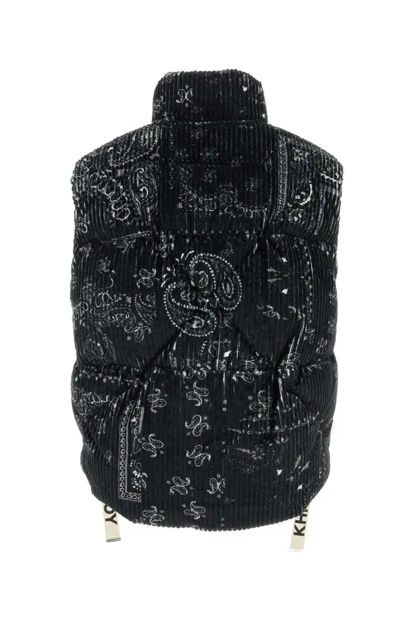 Khrisjoy Printed Corduroy Sleeveless Down Jacket
