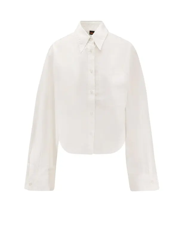 BOSS Cotton Button-up Shirt With Embroidered Pocket