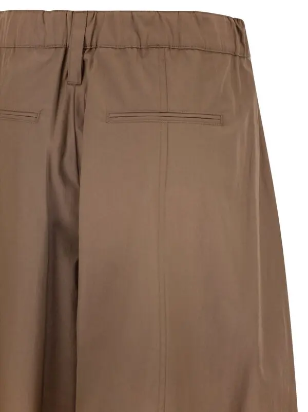 Max Mara Cotton Culotte Trousers With Drawstring Waist - Brown