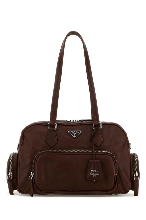 Prada Chocolate Leather Shoulder Bag - Brown