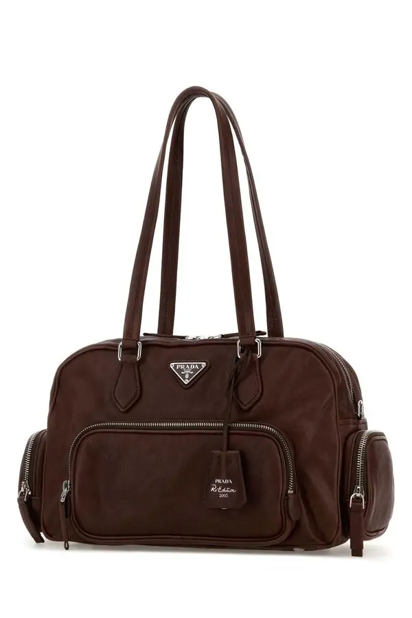 Prada Chocolate Leather Shoulder Bag - Brown