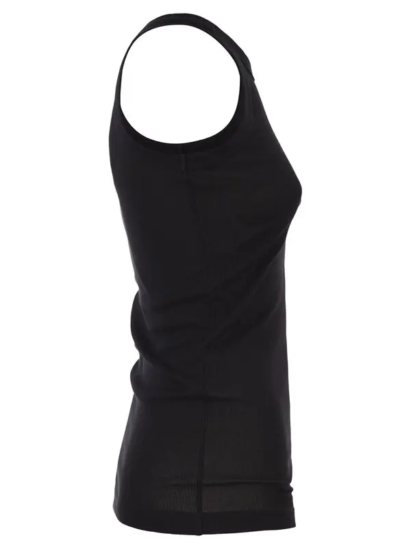 Sportmax Sleeveless Cotton And Silk Jersey Top - Black