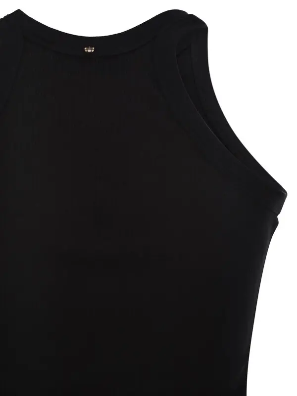 Sportmax Sleeveless Cotton And Silk Jersey Top - Black