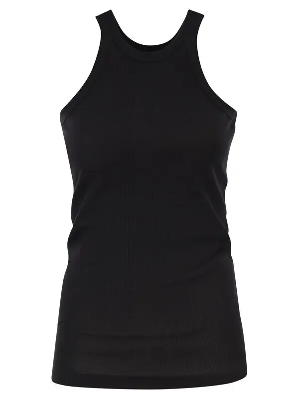 Sportmax Sleeveless Cotton And Silk Jersey Top - Black
