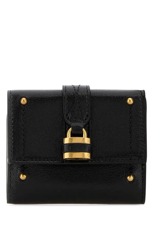 Chloé Leather Mini Paddington Wallet - Black