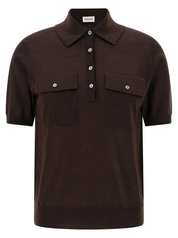 P.a.r.o.s.h Wool, Silk, And Cashmere Blend Polo Shirt - Brown