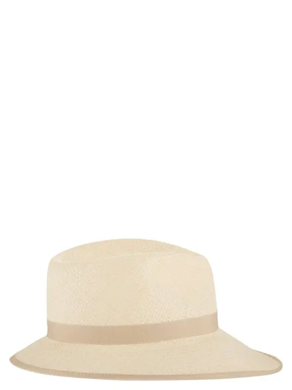 Max Mara Woven Straw Hat With Grosgrain Band