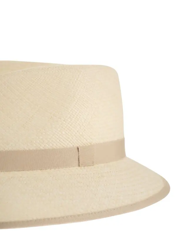 Max Mara Woven Straw Hat With Grosgrain Band