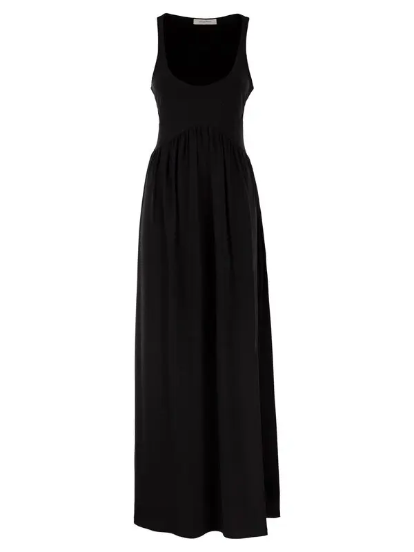 Sportmax Spxpanino Long Stretch Jersey Dress With Back Cut-out - Black