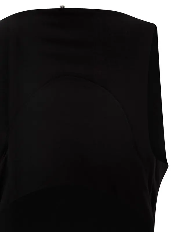 Sportmax Spxpanino Long Stretch Jersey Dress With Back Cut-out - Black