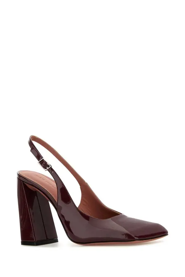 Amina Muaddi Grape Leather Charlotte Pumps - Purple