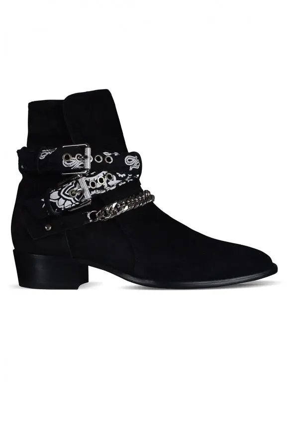 Amiri Bandana Buckle Ankle Boots